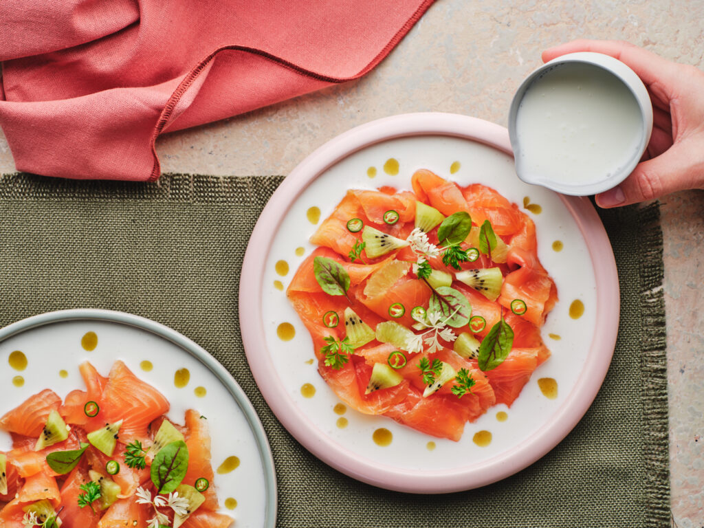 Cured Salmon with Kiwifruit, Cucumber & Chili Salsa - Foodland